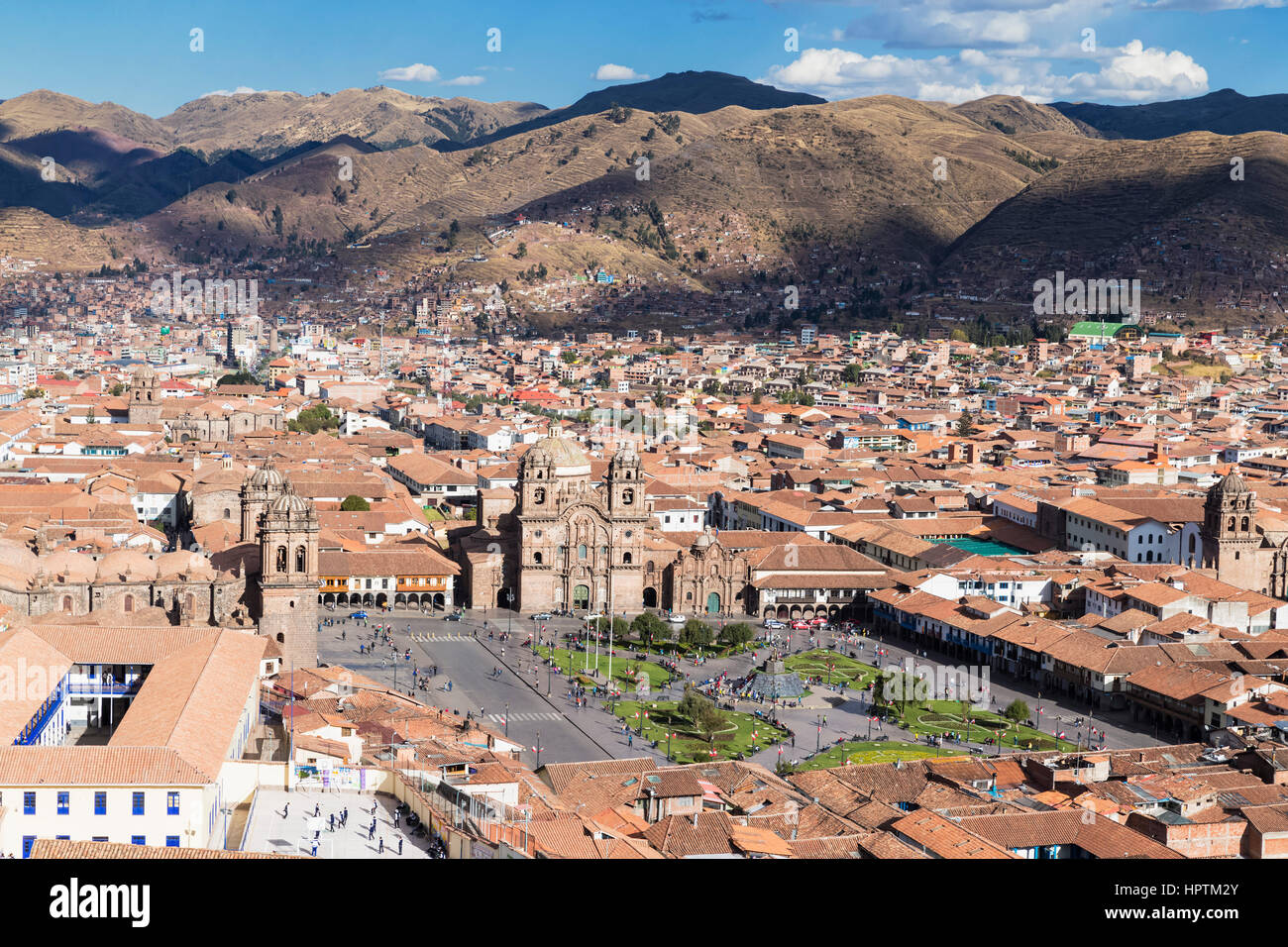 Peru, Andes, Cusco, cityscape as seen from San Cristobal church Stock ...