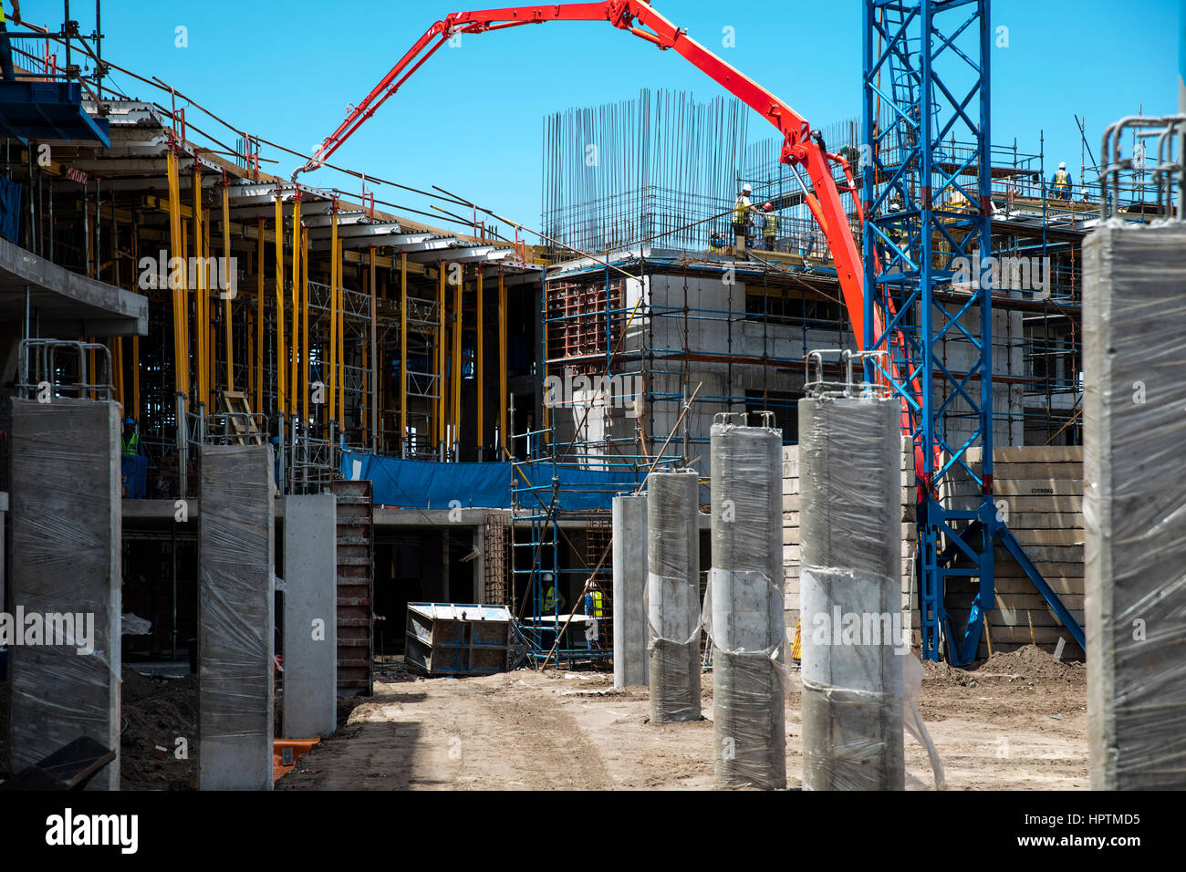 Concrete pump on construction site Stock Photo - Alamy