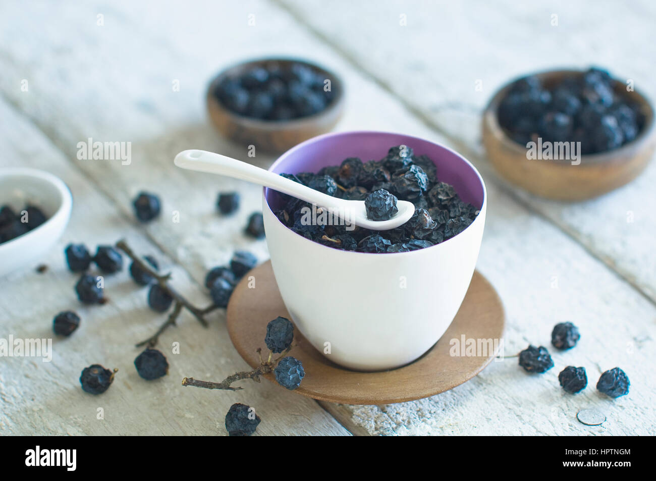 Fruits of sloe in a bowl Stock Photo - Alamy