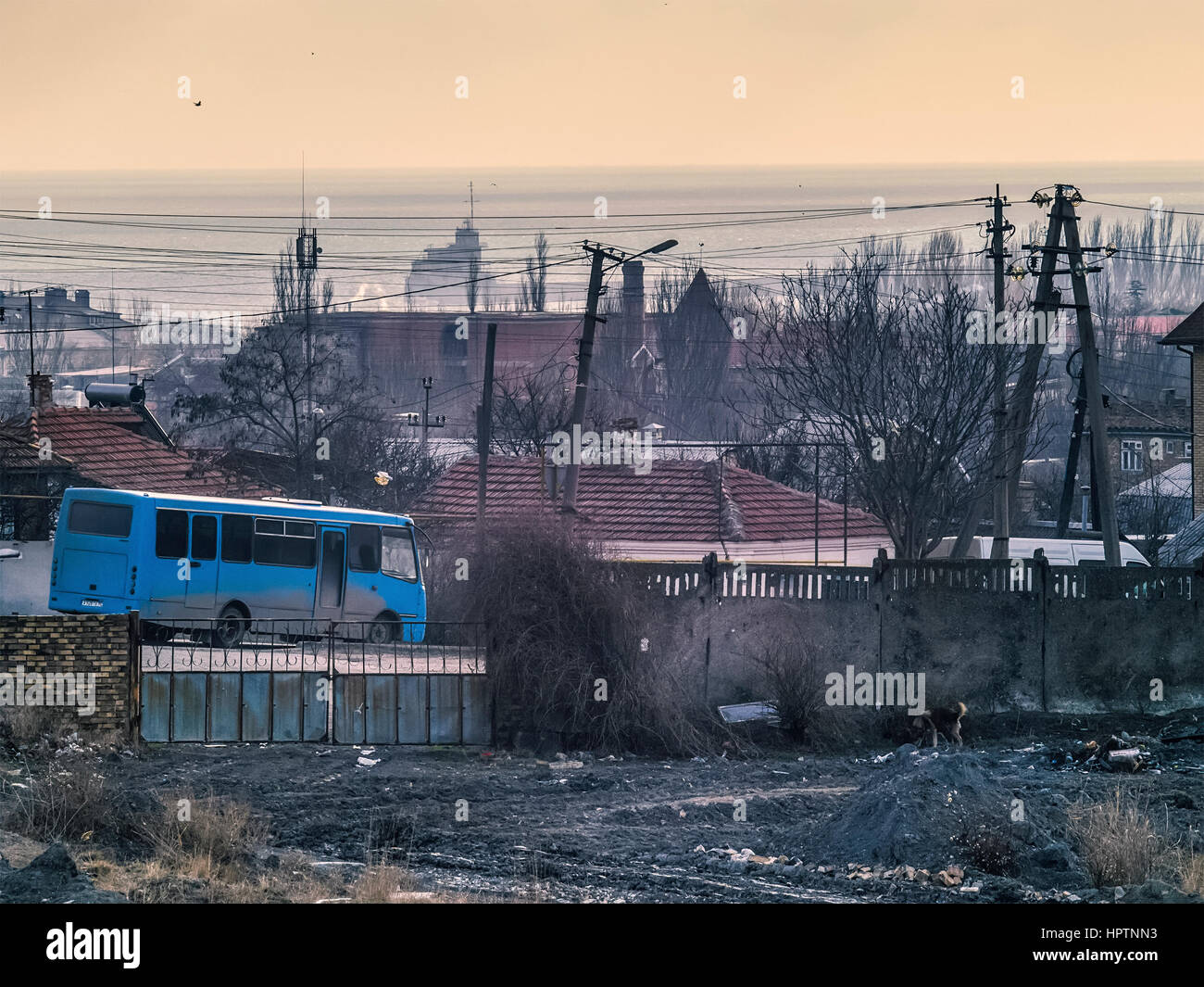 Blue mini bus hi-res stock photography and images - Alamy