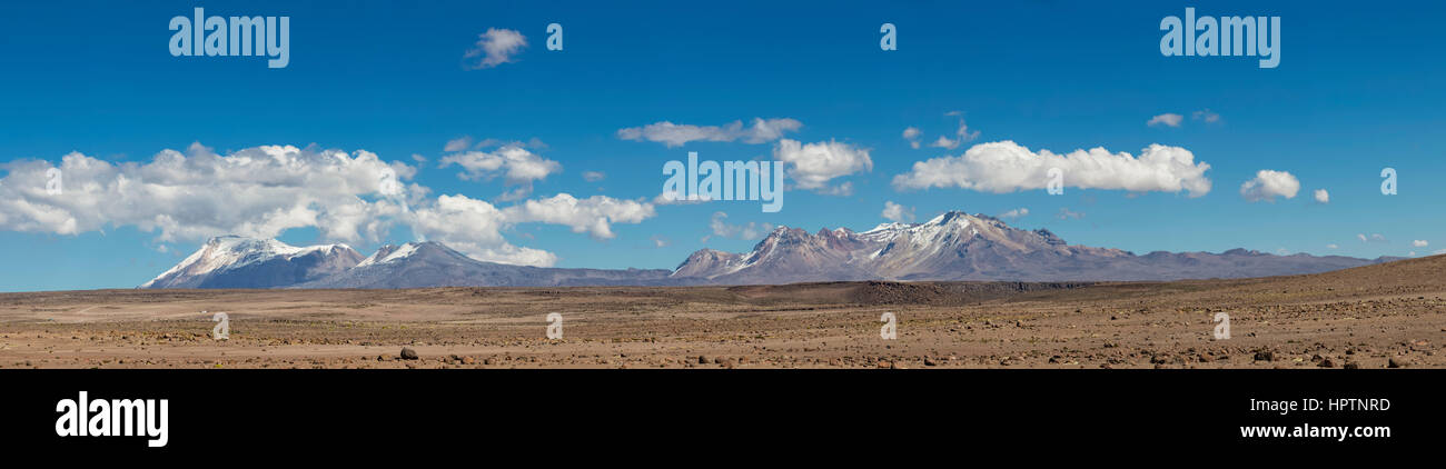 Peru, Andes, Patapampa Pass, volcanoes Ampato and Sabancaya Stock Photo ...