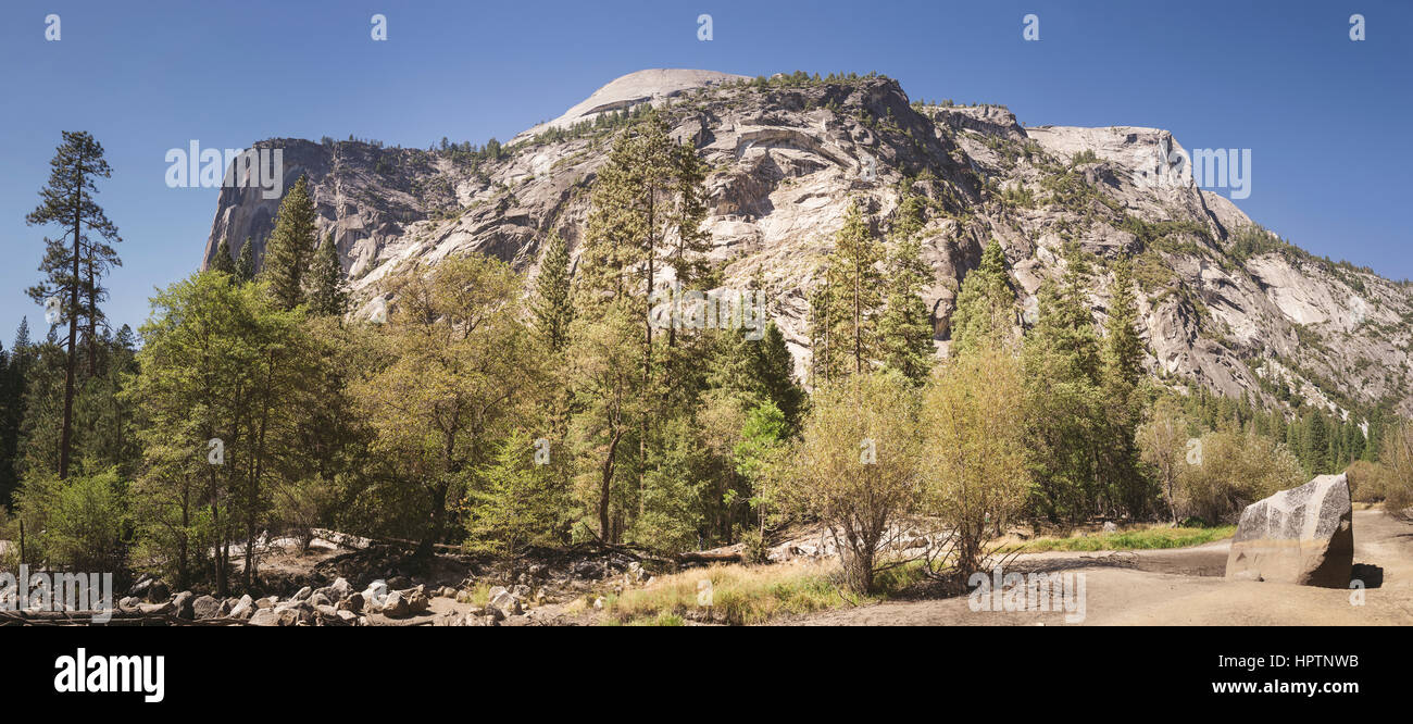 USA, California, Yosemite National Park, landscape with rock formation ...