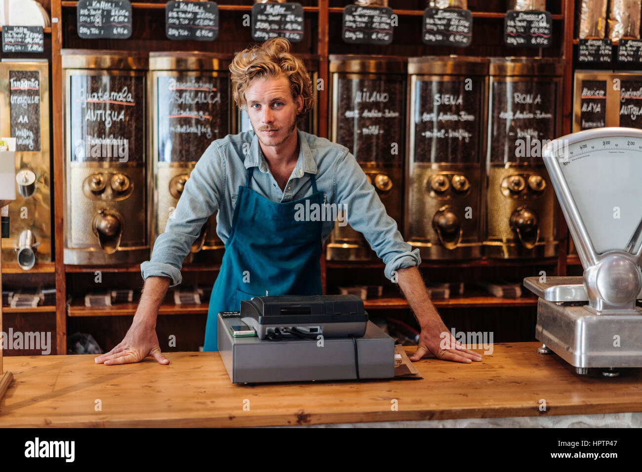 Portrait coffee roaster counter hi-res stock photography and images - Alamy