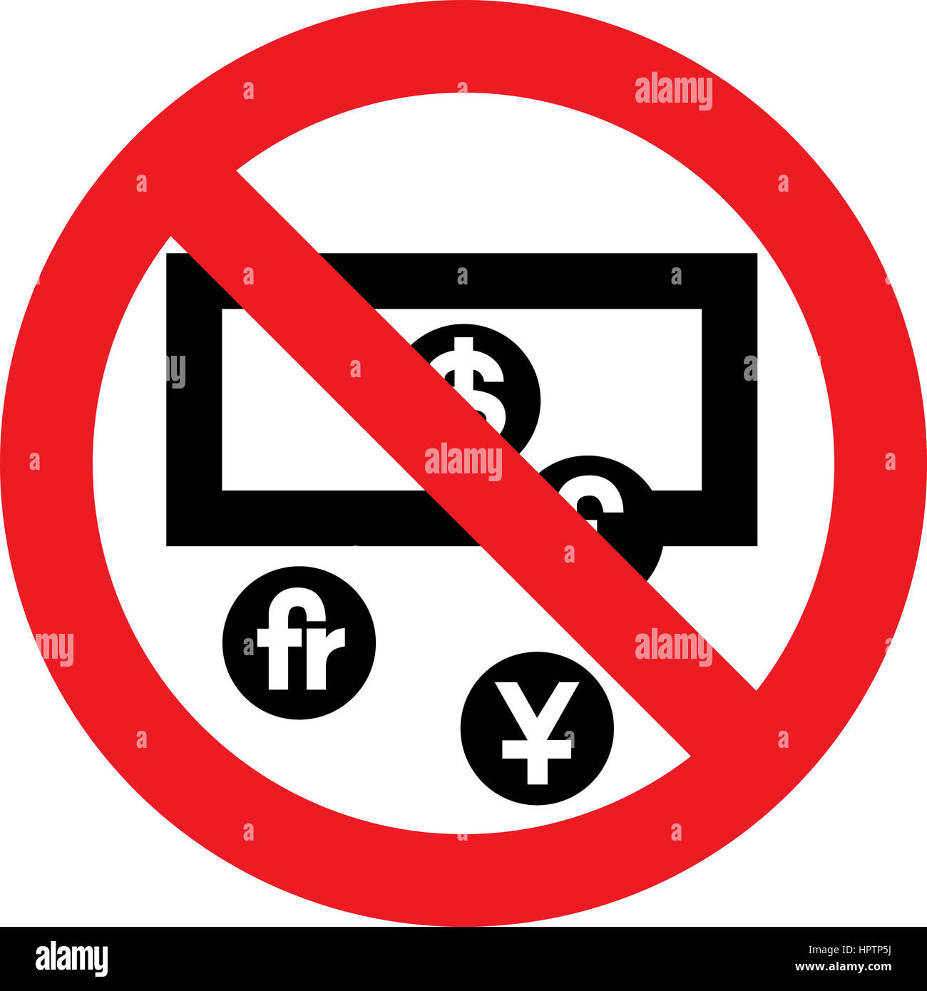 No money allowed sign Stock Photo - Alamy