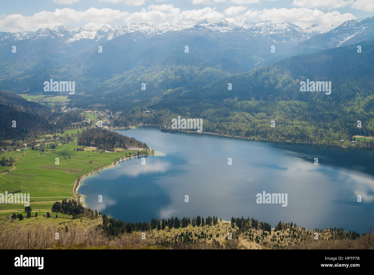 Scenic Bohinj lake as seen from Vogar meadow Stock Photo - Alamy