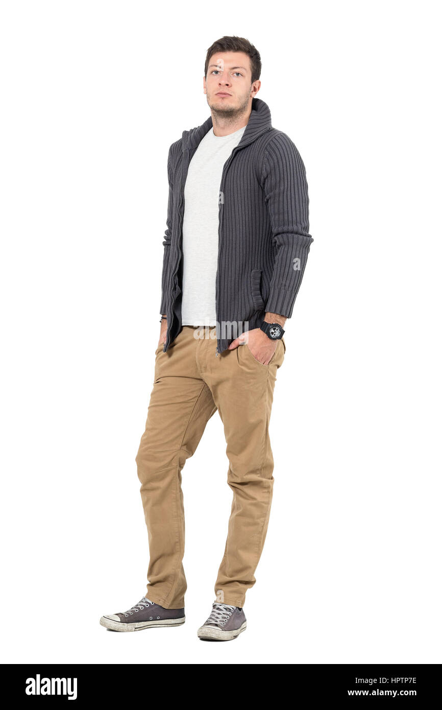 Confident handsome unshaven guy Cut Out Stock Images & Pictures - Alamy