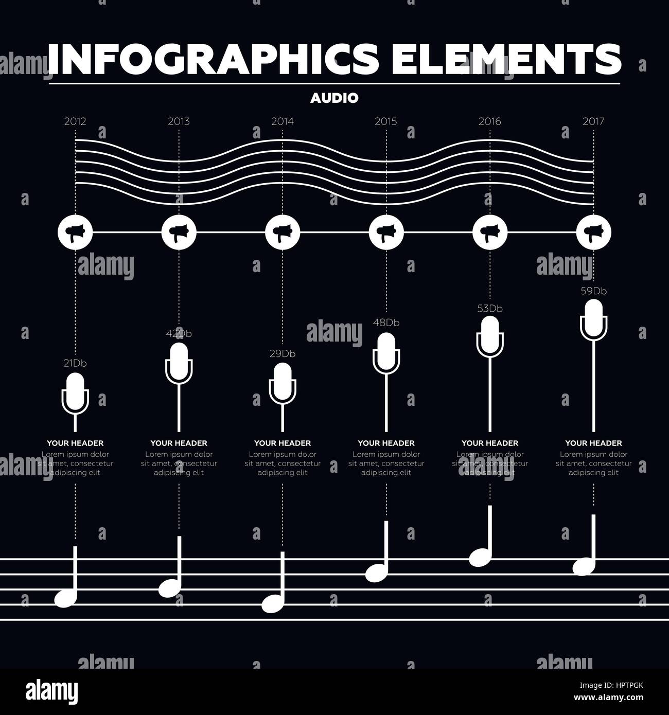 Infographic elements. Audio waves Stock Vector Image & Art - Alamy