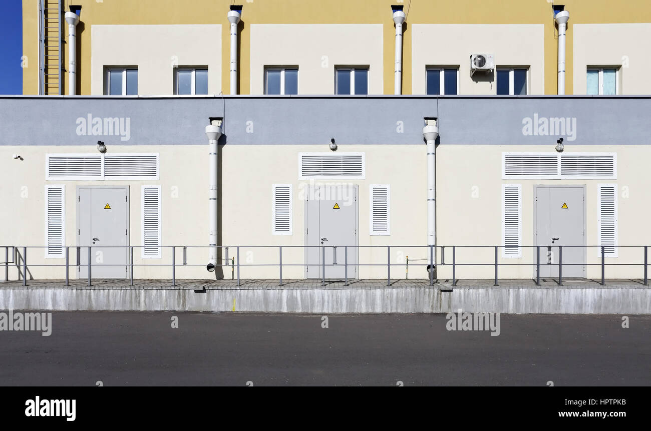 doors entrance to the power plant front view Stock Photo - Alamy