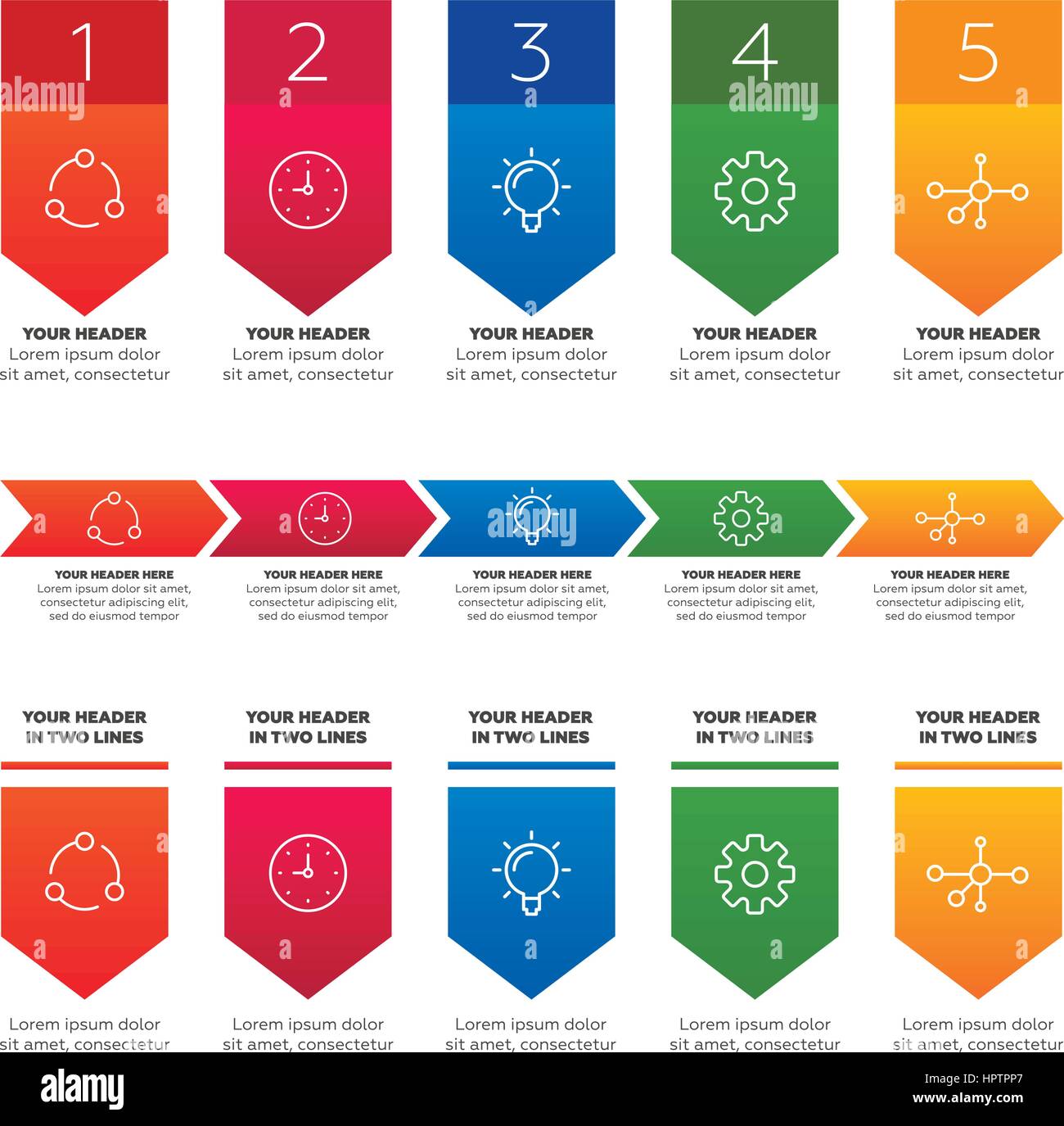 Infographics elements. Five steps process Stock Vector Image & Art - Alamy