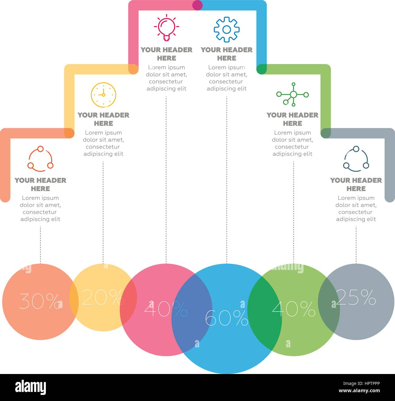 Infographics elements. Six steps process Stock Vector Image & Art - Alamy