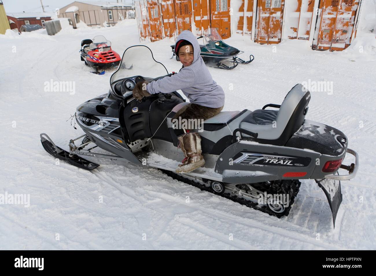 Snowmobile inuit hi-res stock photography and images - Alamy