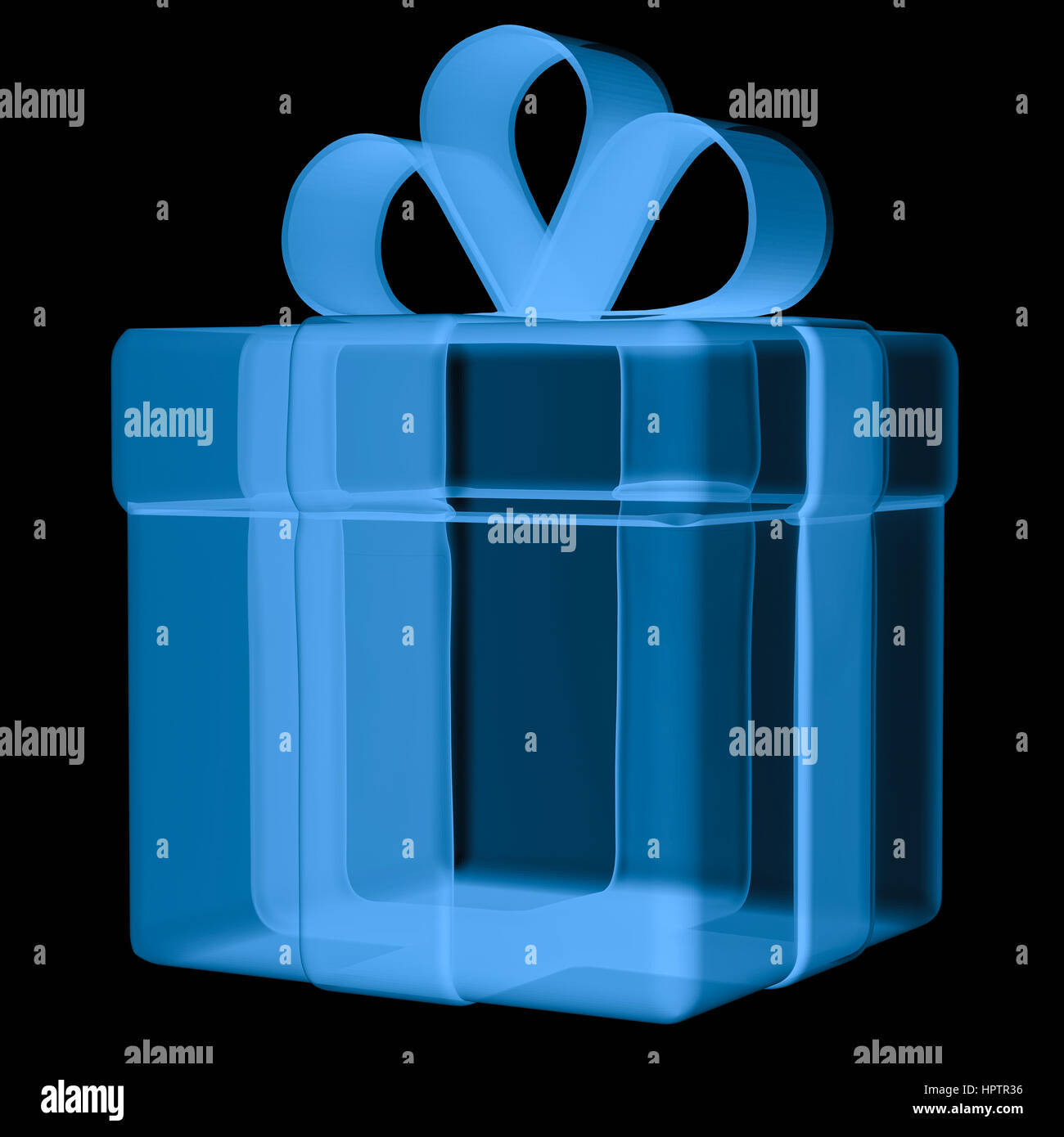 3d rendering x ray gift box isolated on black Stock Photo - Alamy