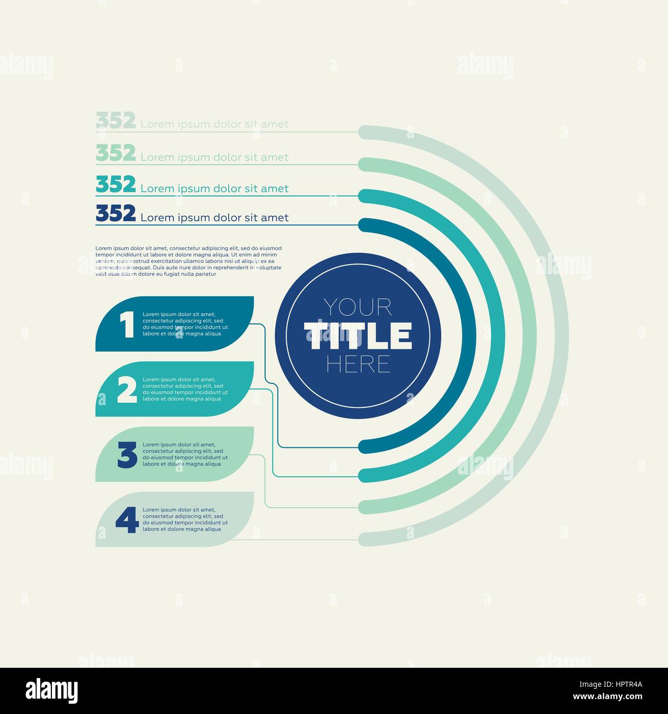 Infographics elements. Pie chart, 4 steps and circle header Stock ...
