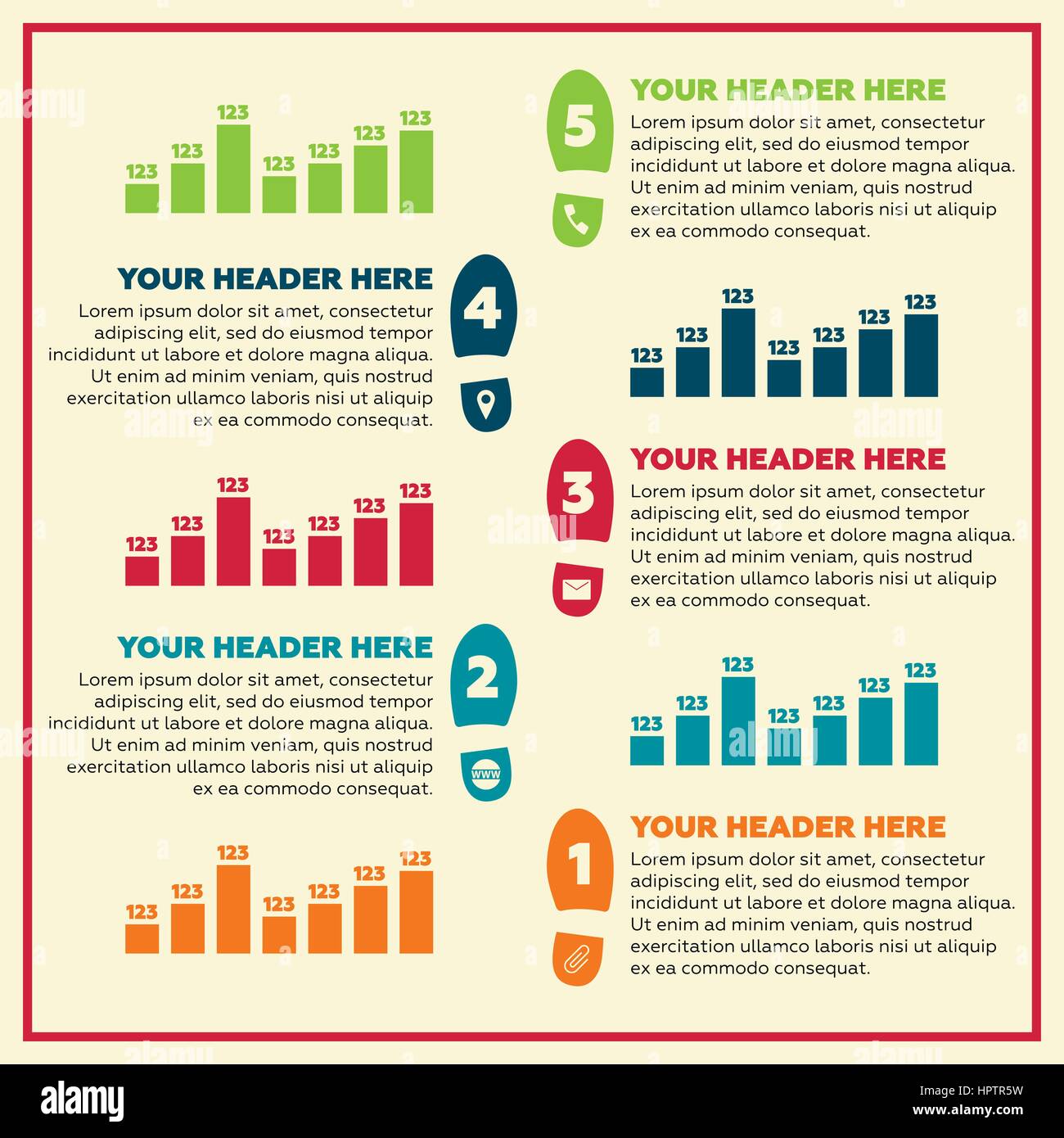 Infographics elements - steps and line chart Stock Vector Image & Art ...