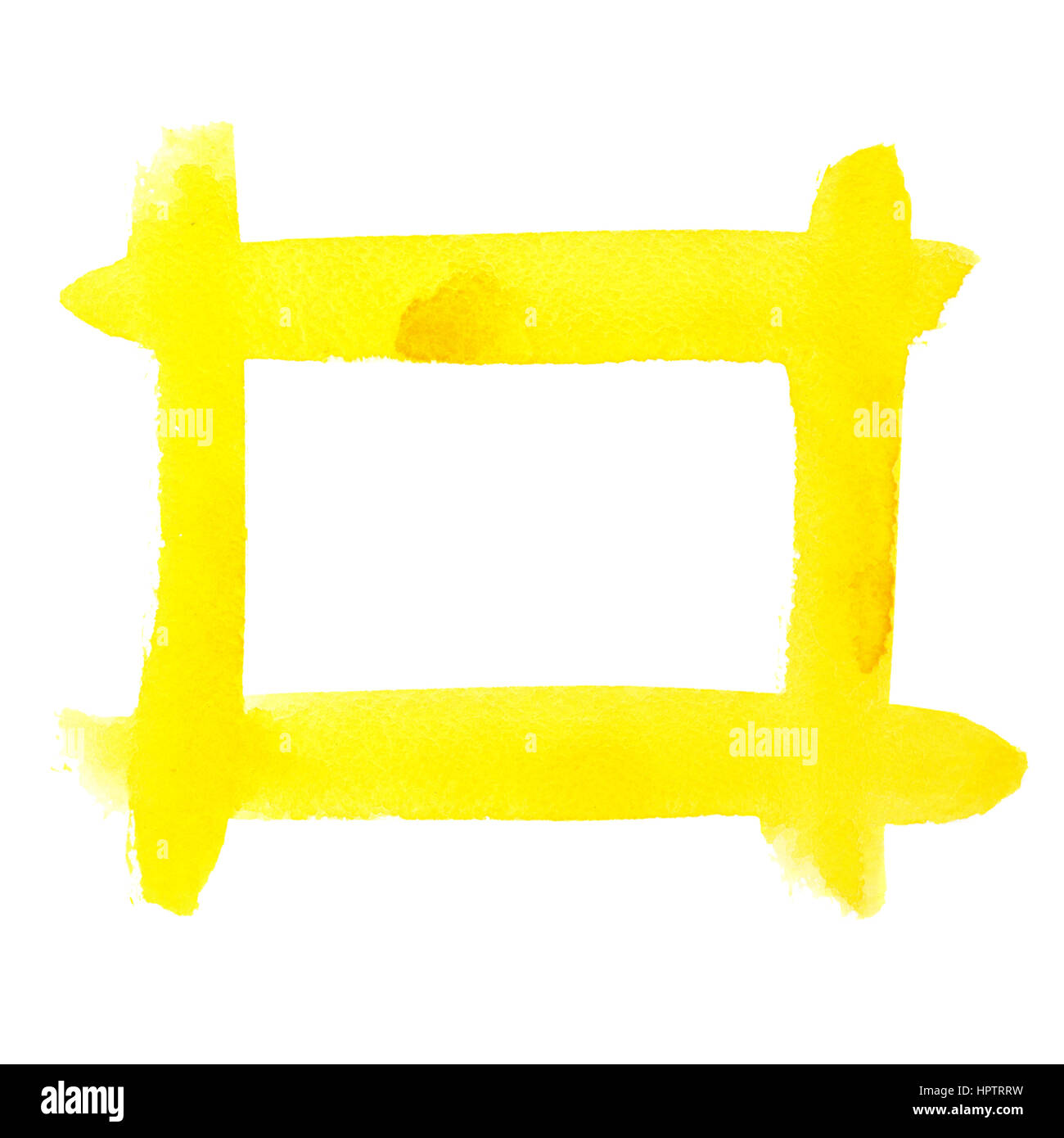 Yellow watercolor frame of brush strokes - space for your own text ...