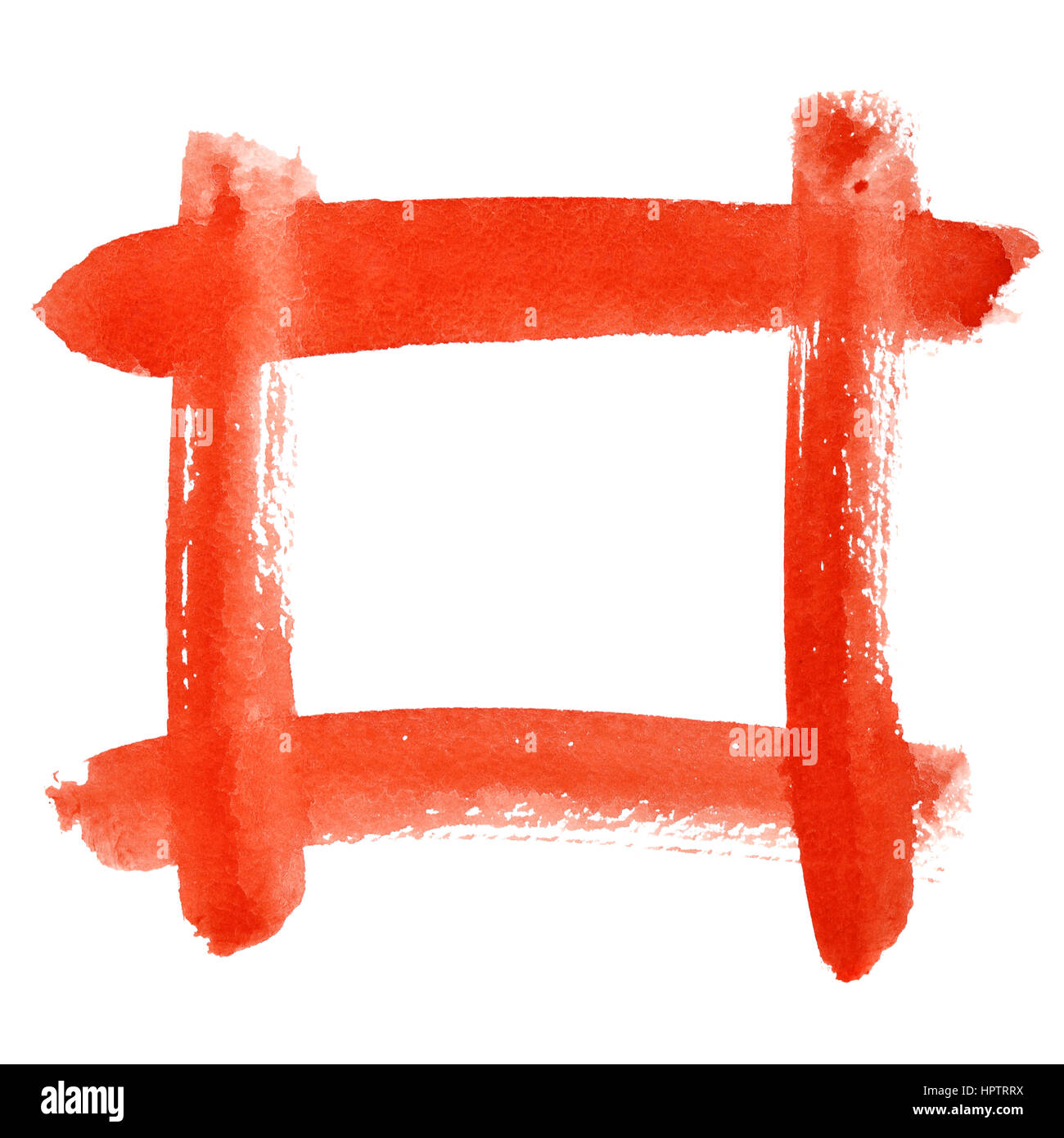 Red watercolor frame of brush strokes - space for your own text Stock ...