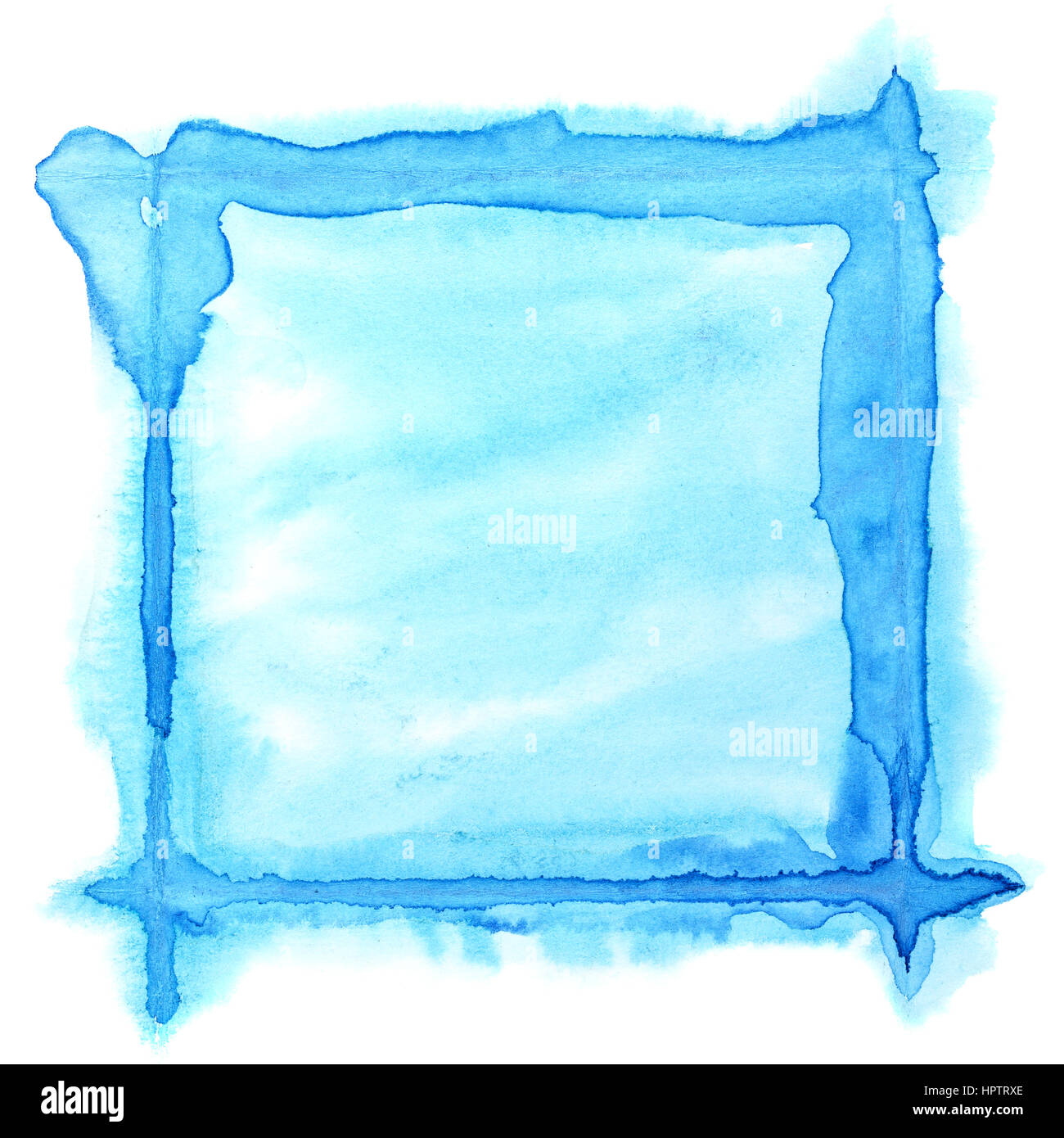 Blue watercolor frame hi-res stock photography and images - Alamy