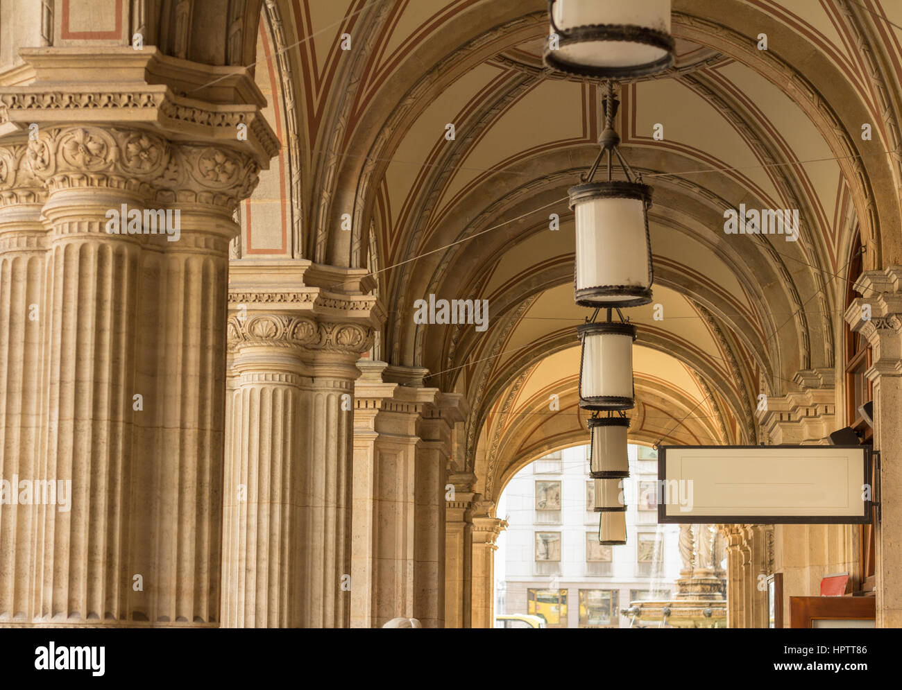 arches architecture on street in wien austria Stock Photo - Alamy