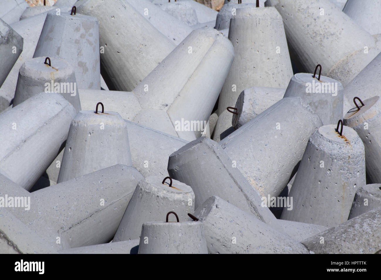 Concrete tetrapods filling the frame Stock Photo - Alamy