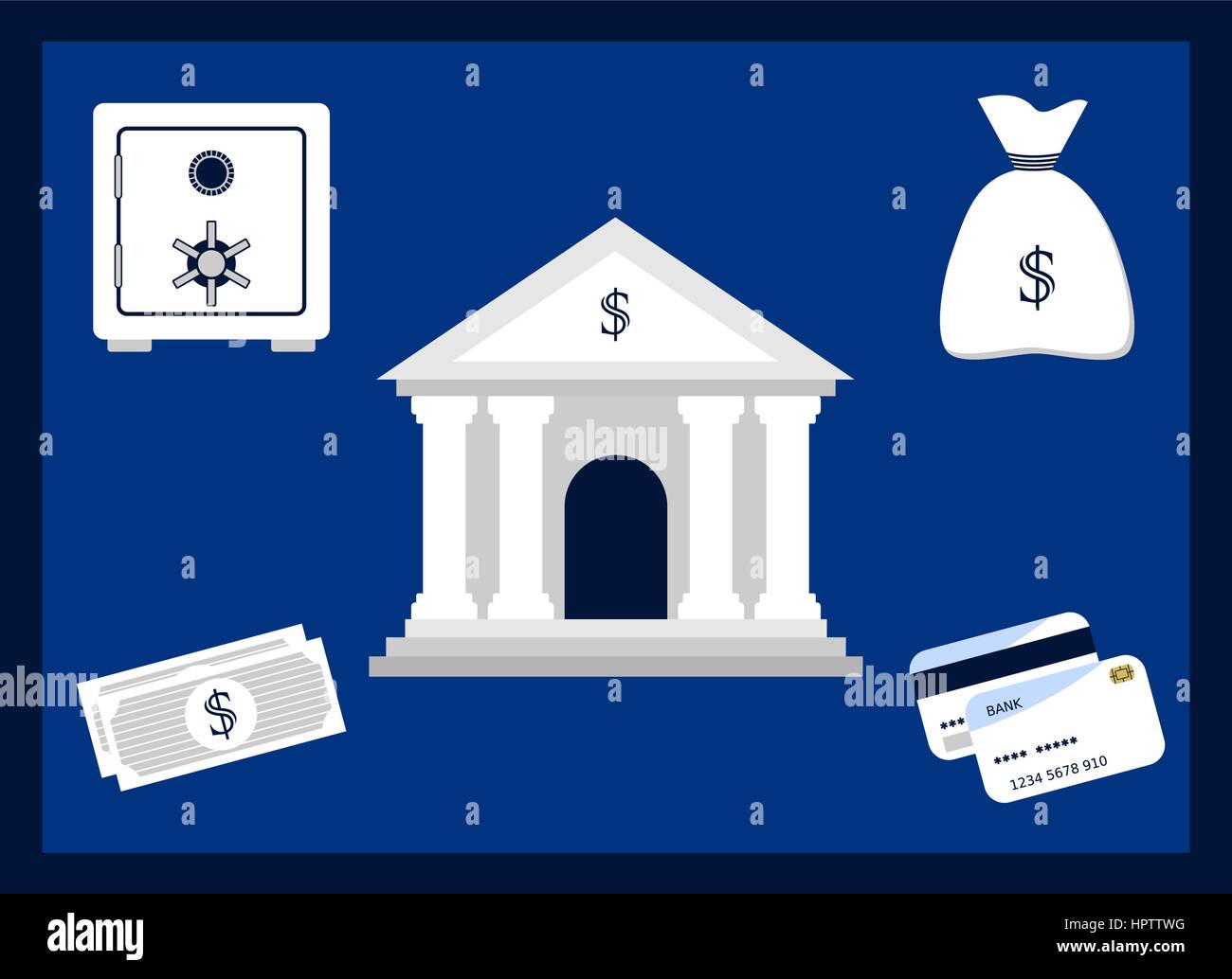 Banking services concept. Financial transactions, safe banking, saving ...
