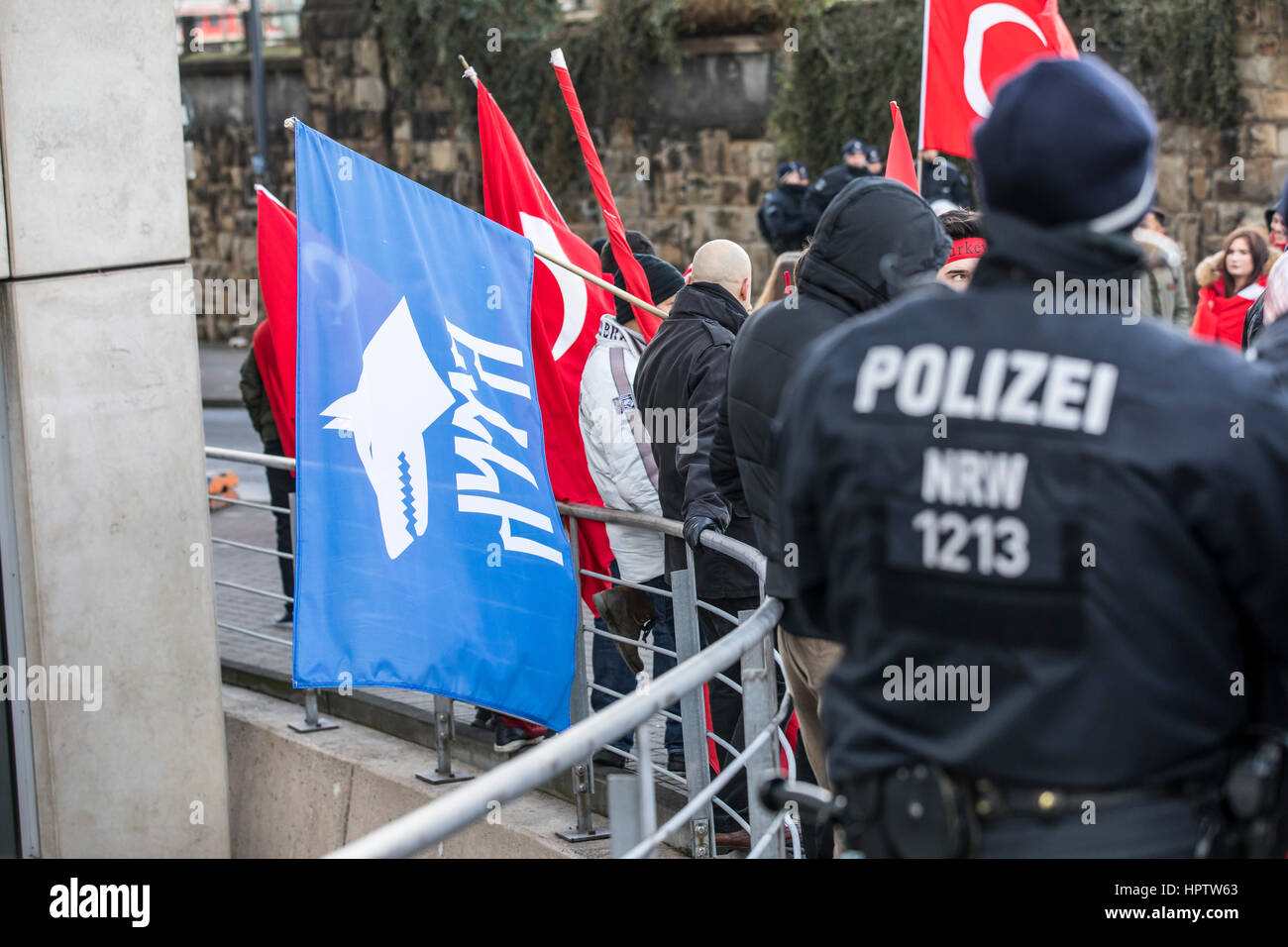 German riot police unit during a demonstration, of Turkish right wing ...