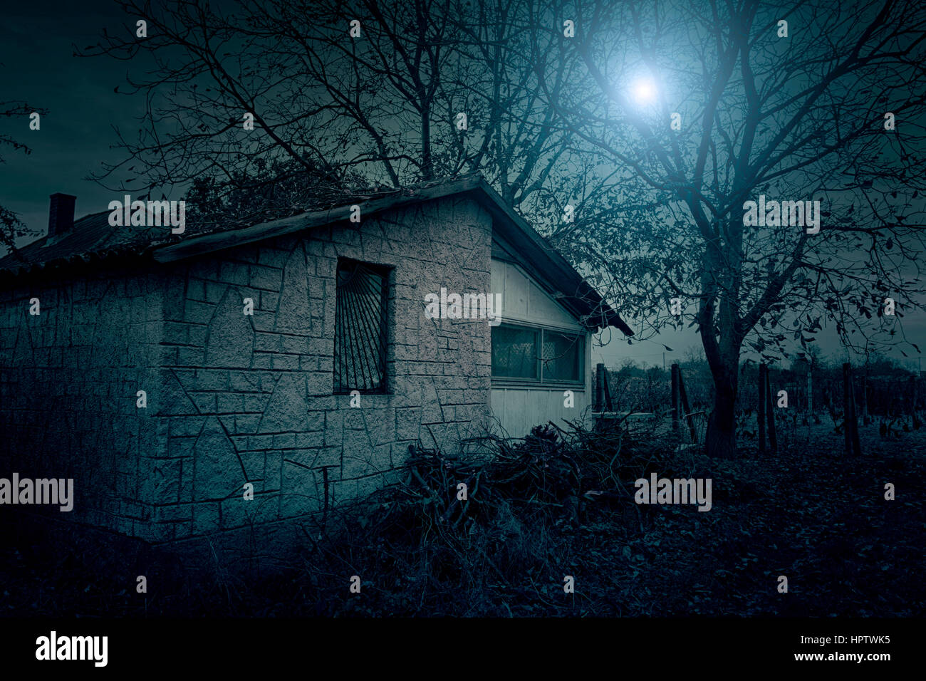 Old spooky abandoned ghost house Stock Photo - Alamy
