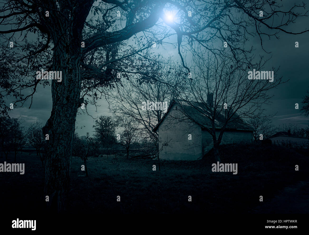 Old spooky abandoned ghost house Stock Photo - Alamy