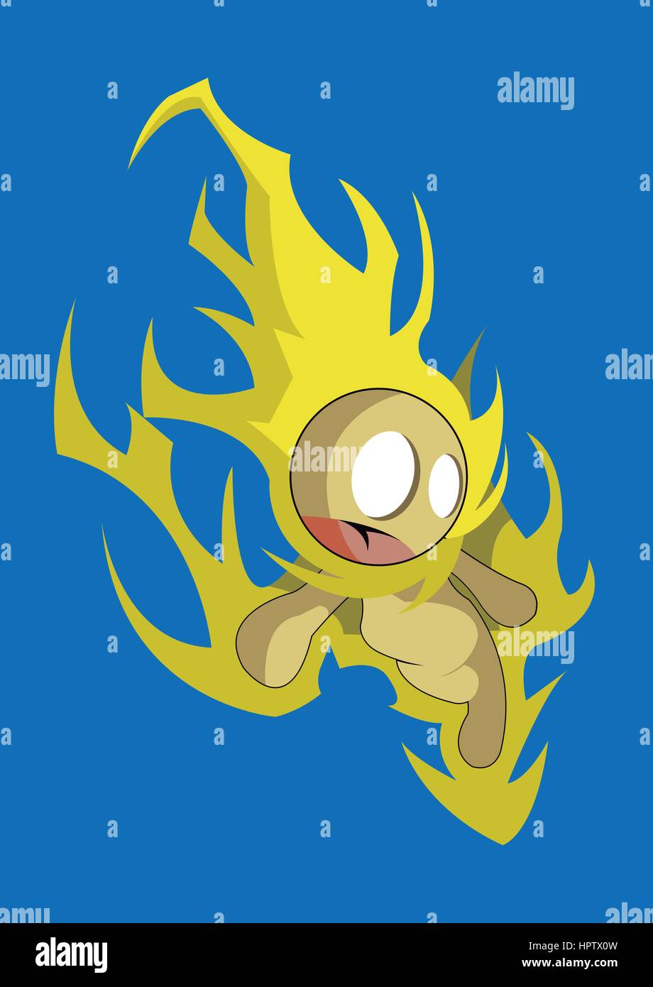 Cute Element Guardian of fire falling from the sky Stock Vector Image ...
