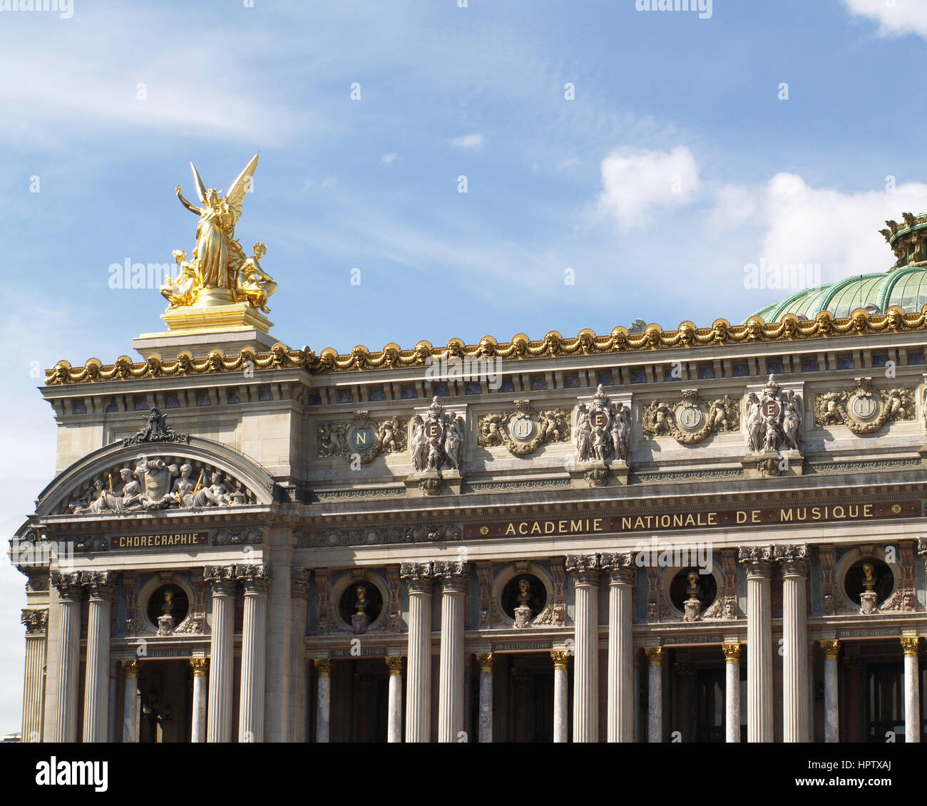 Gilt Copper Electrotype statues above Paris Opera House, Place De L ...
