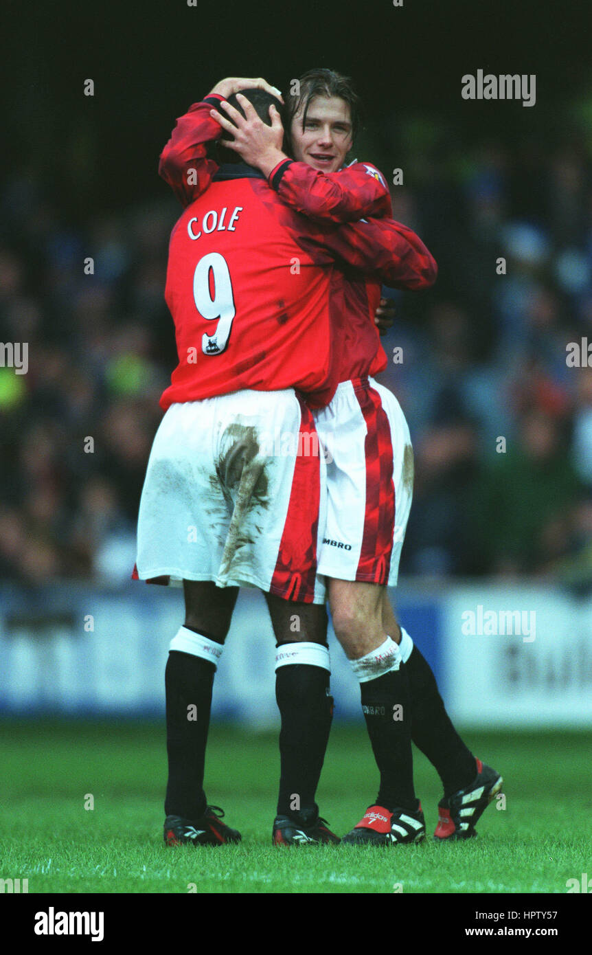 DAVID BECKHAM & ANDY COLE MANCHESTER UNITED FC 08 January 1998 Stock ...