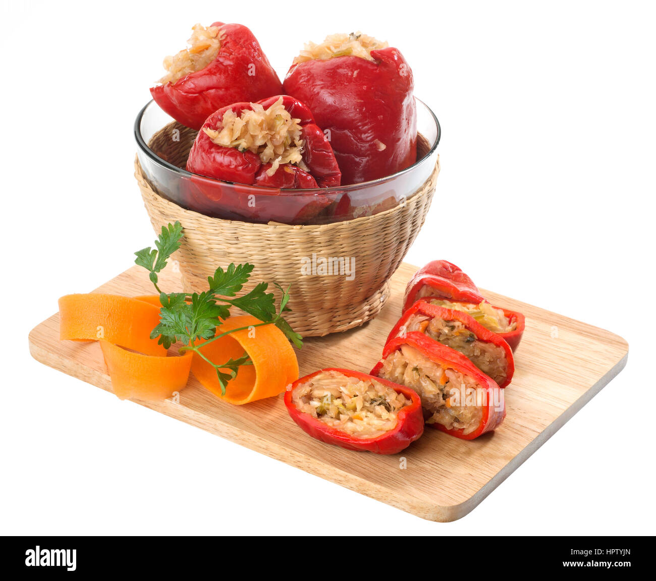 Stuffed Red Peppers Stock Photo - Alamy