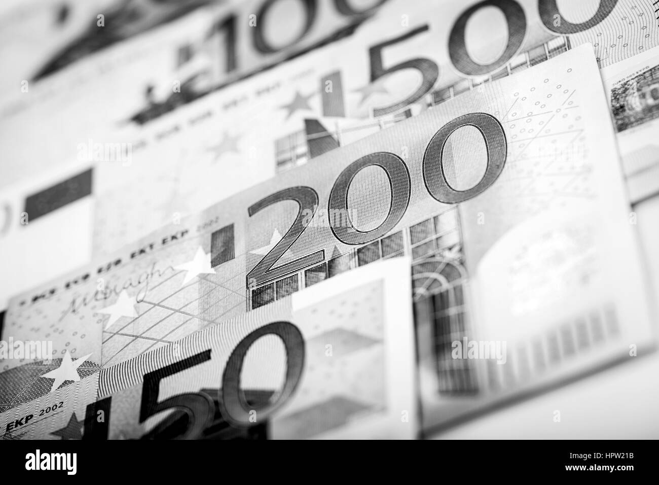 Banknotes europe Black and White Stock Photos & Images - Alamy