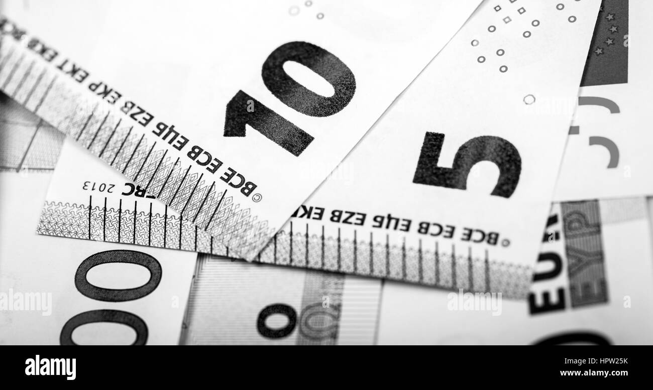 Banknotes europe Black and White Stock Photos & Images - Alamy