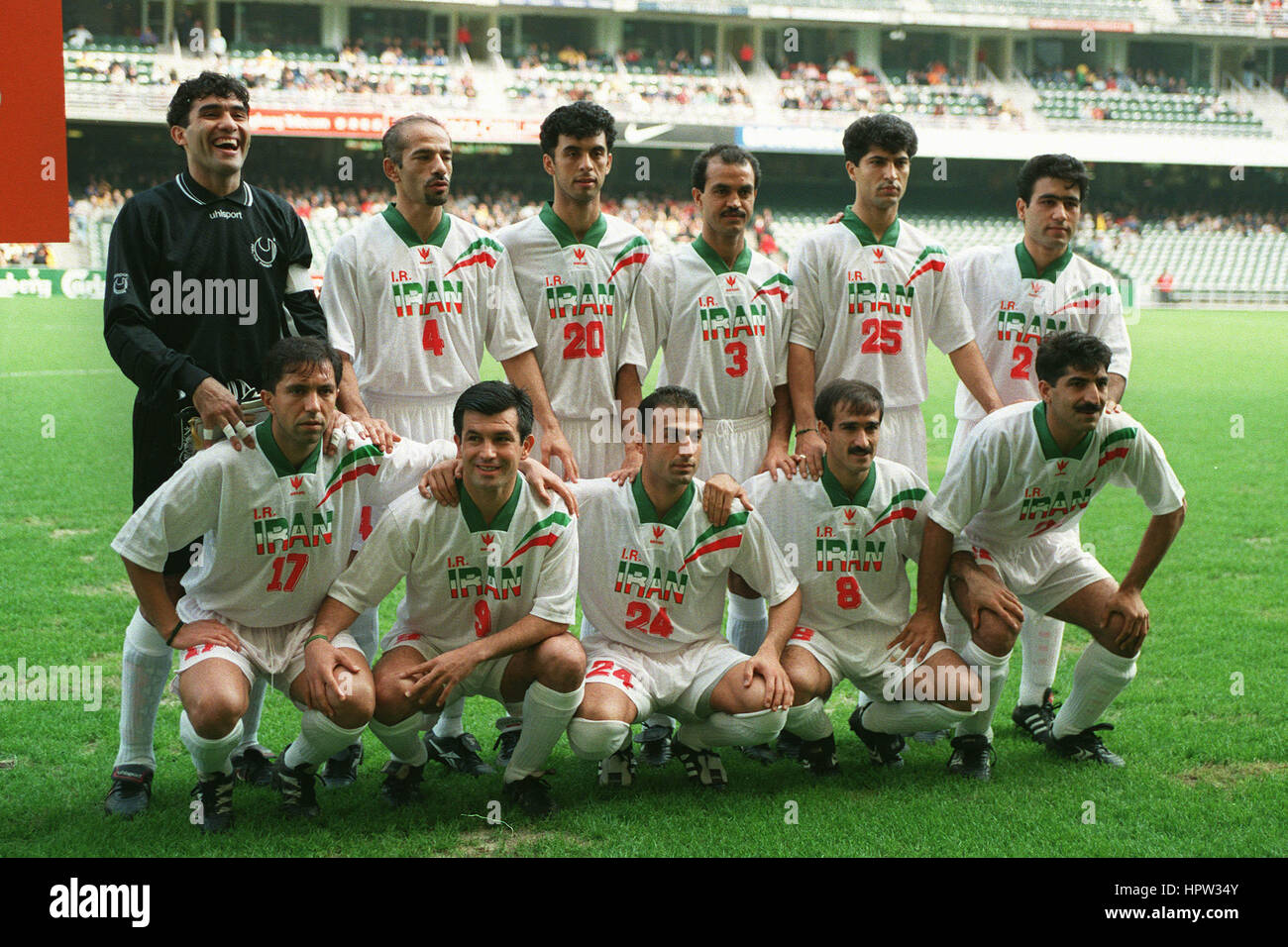 IRANIAN FOOTBALL TEAM IRAN 22 February 1998 Stock Photo - Alamy