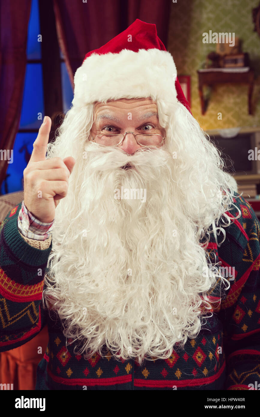 Portrait of a cheerful Santa Claus Stock Photo - Alamy