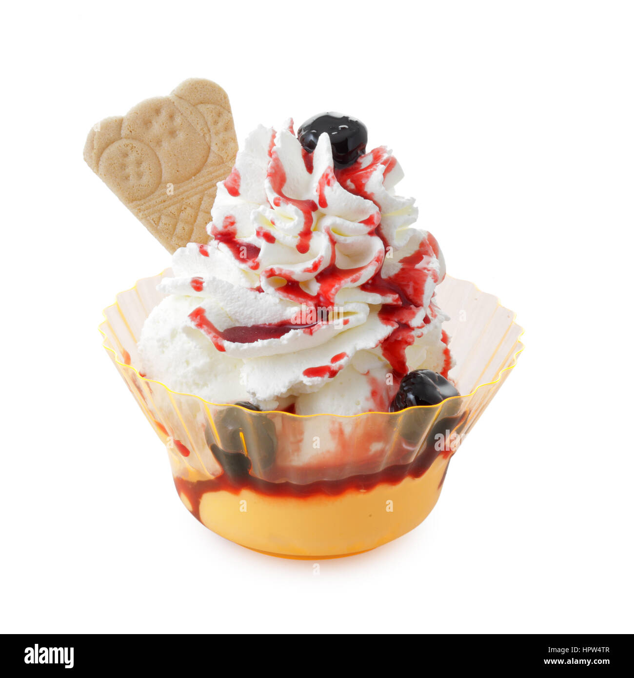 Ice-cream sundae on a white background Stock Photo - Alamy