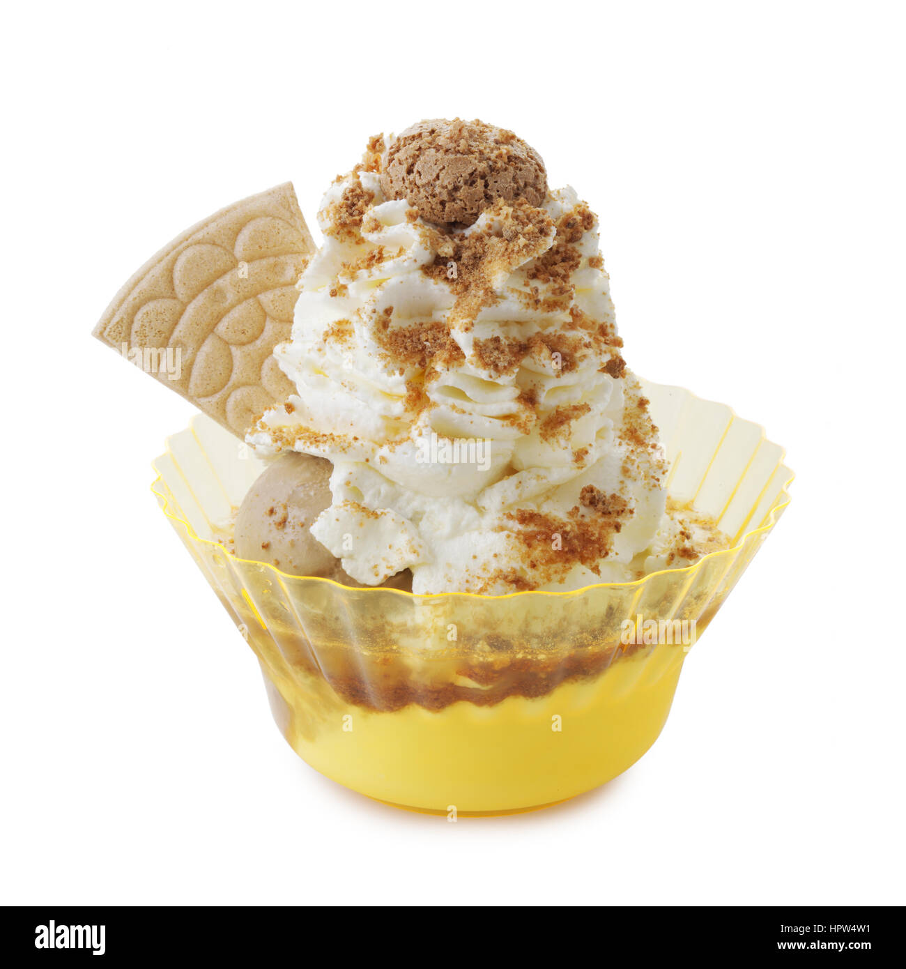 Ice-cream sundae on a white background Stock Photo - Alamy