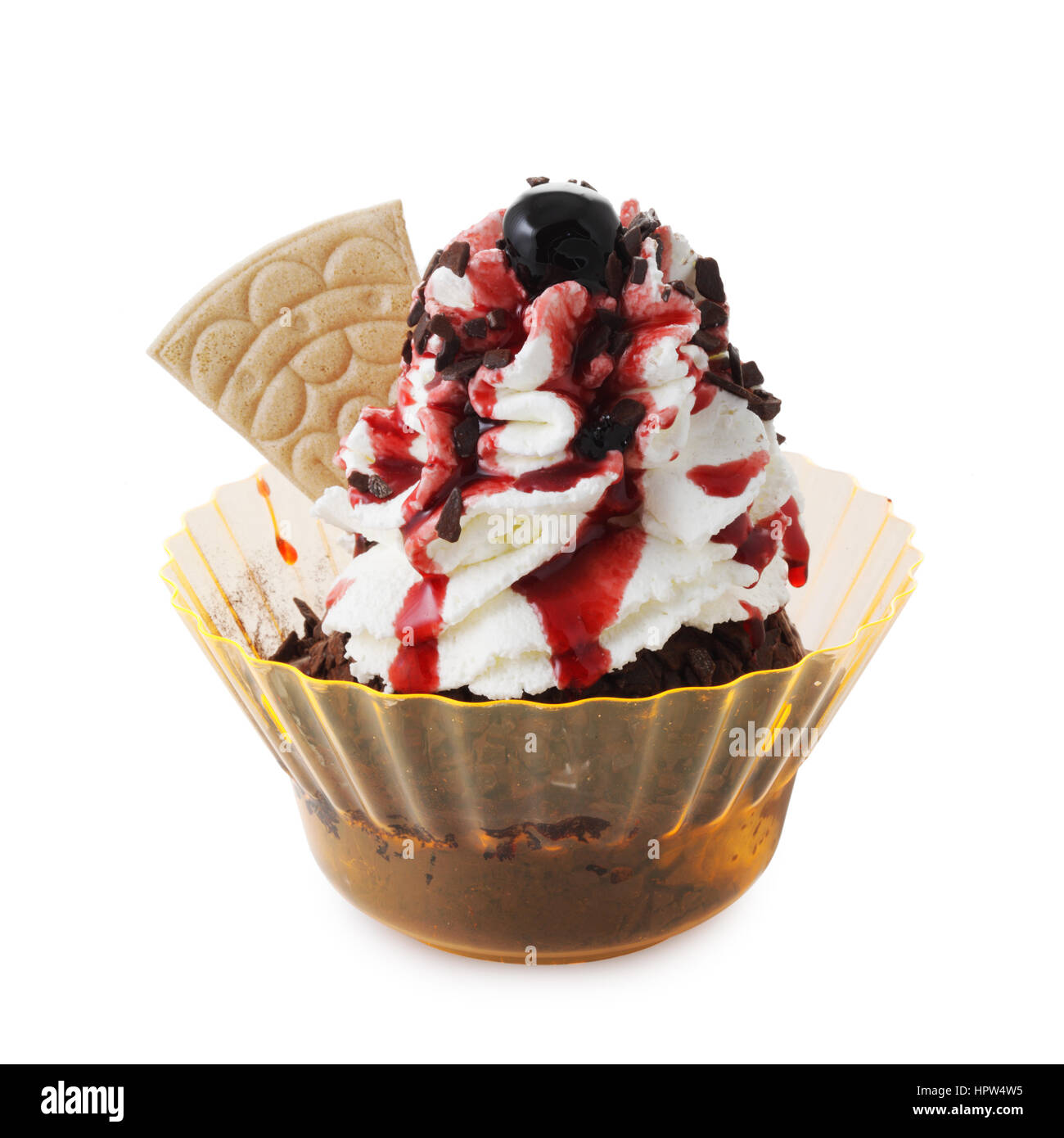 Ice-cream sundae on a white background Stock Photo - Alamy