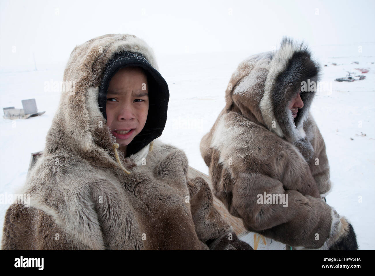 Inuit boy on the North Pole Stock Photo - Alamy
