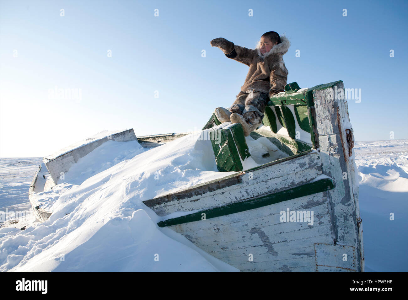 Inuit boy on the North Pole Stock Photo - Alamy