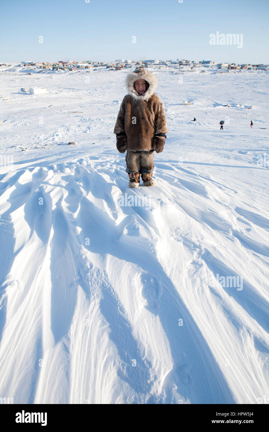 Inuit boy on the North Pole Stock Photo - Alamy
