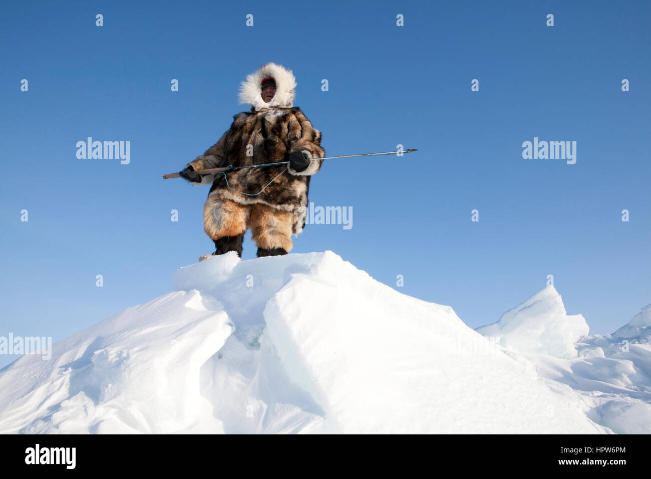 Inuits are hunting on the northpole Stock Photo - Alamy