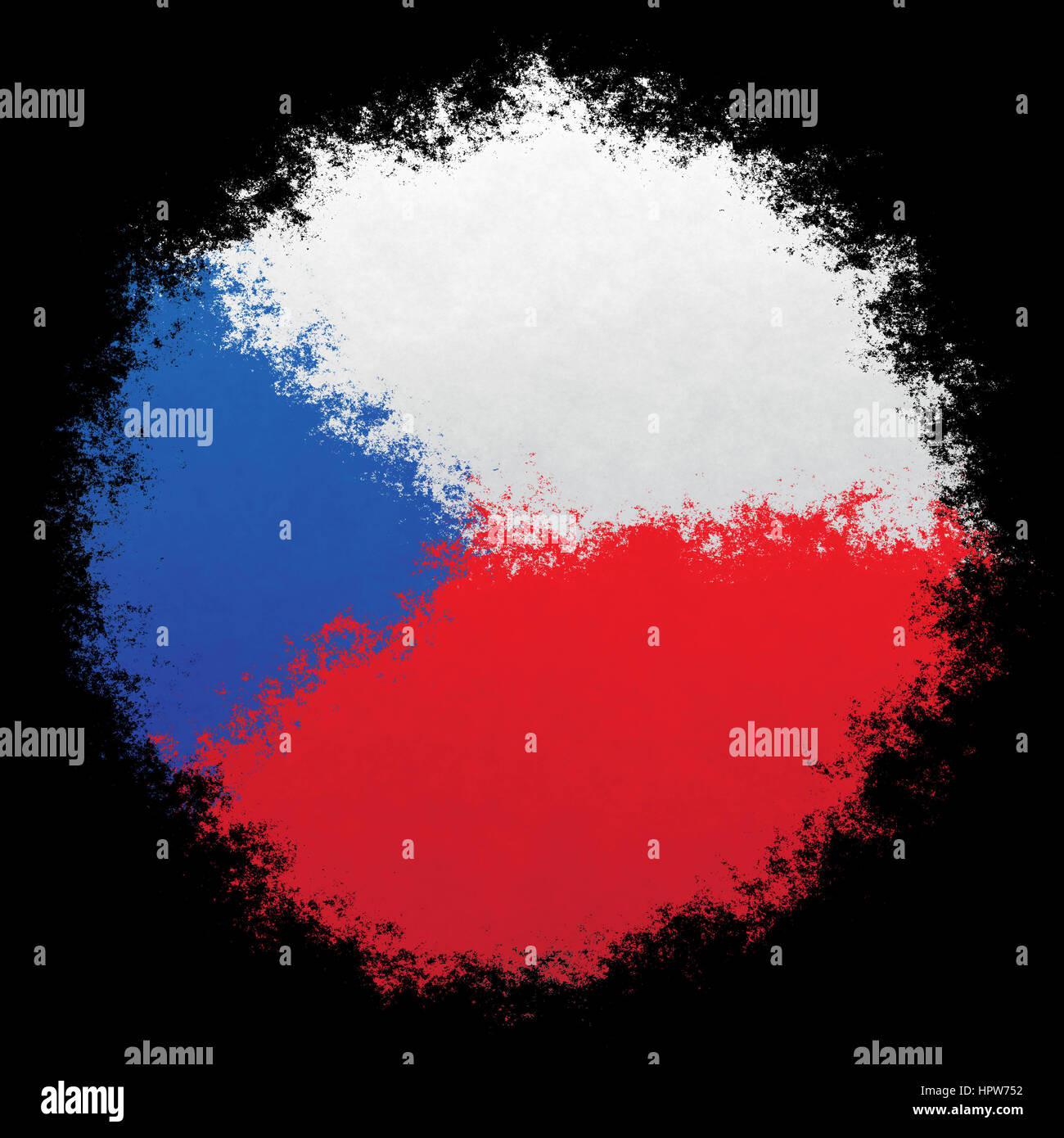 Color spray stylized flag of Czech Republic on white background Stock ...