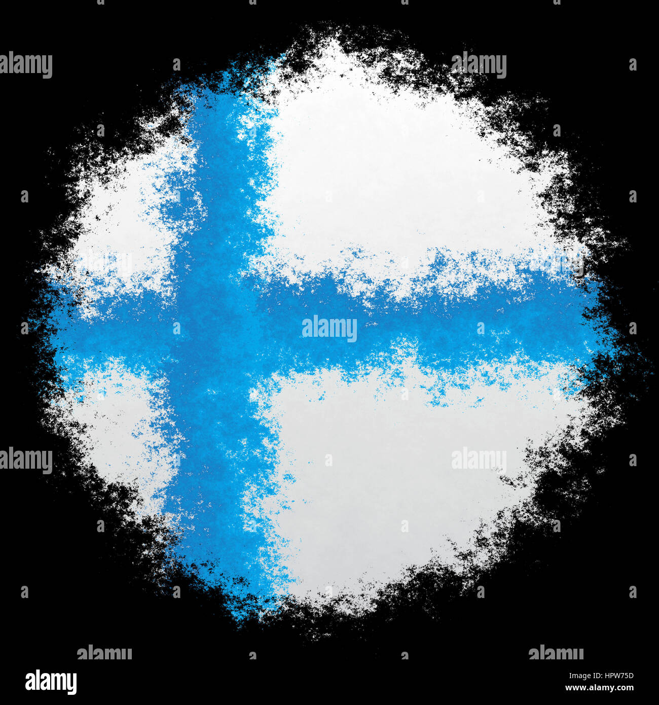 Color spray stylized flag of Finland on white background Stock Photo ...