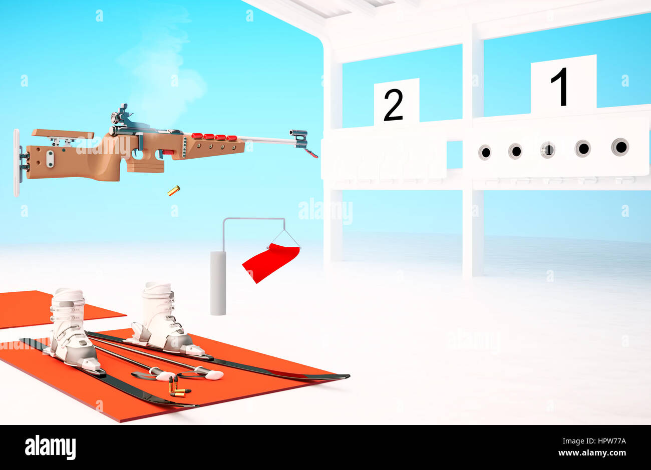 Biathlon. Target sports to rifle shooting. Gunshot Stock Photo - Alamy