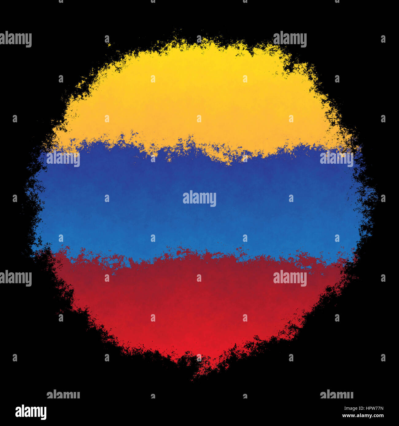 Color spray stylized flag of Venezuela on black background Stock Photo ...