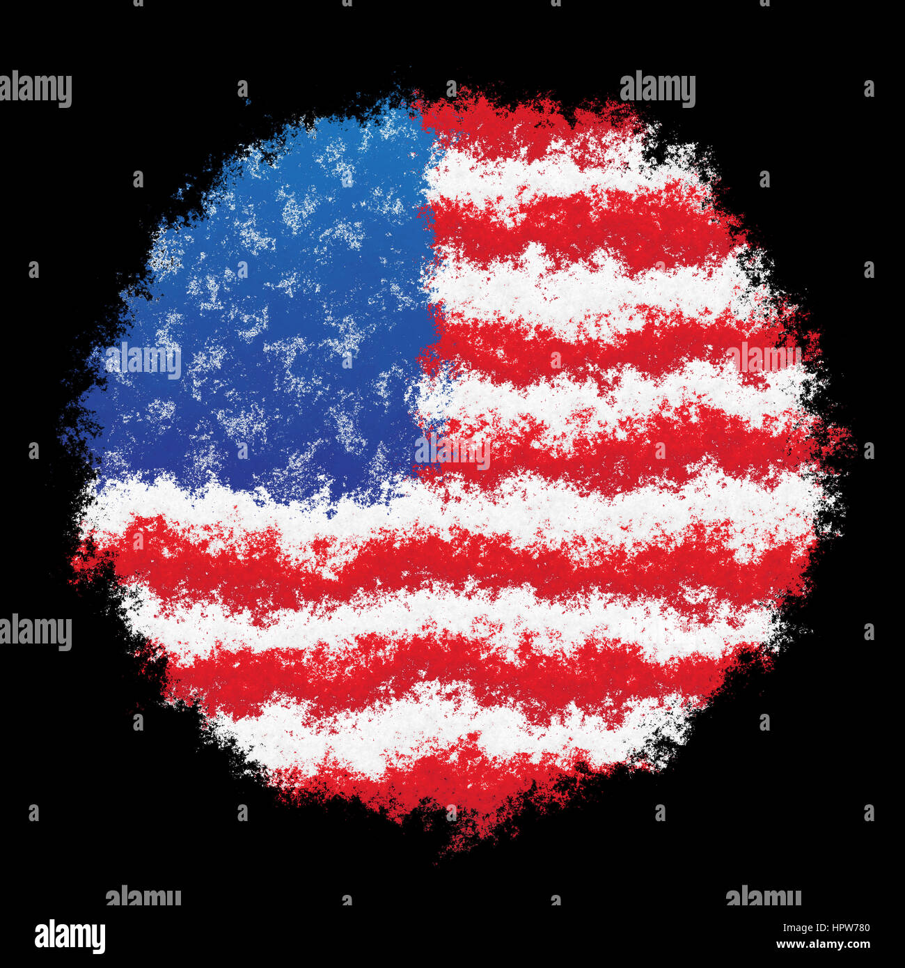 Color spray stylized flag of USA on black background Stock Photo - Alamy