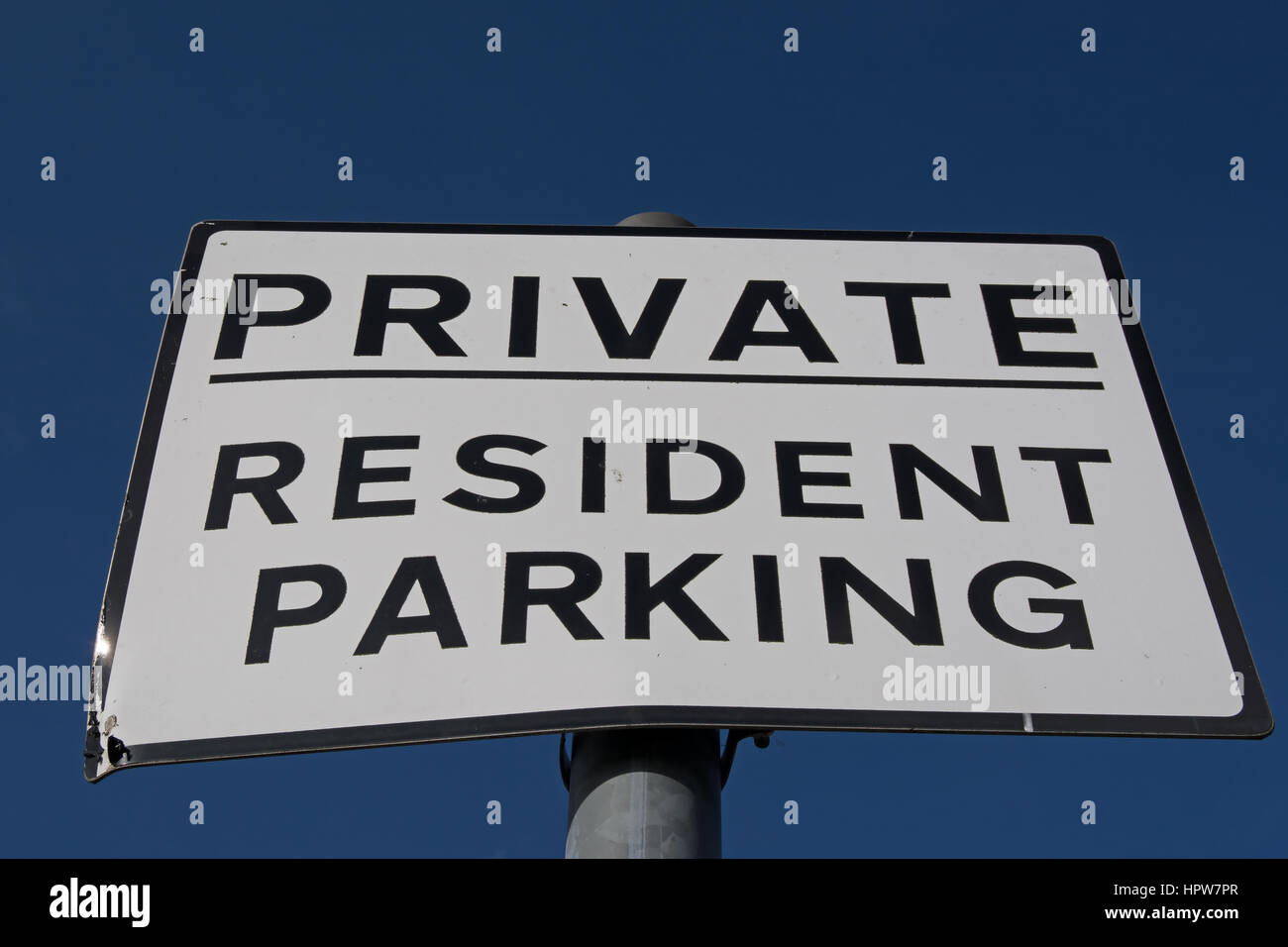 road sign stating private resident parking, in twickenham, middlesex ...