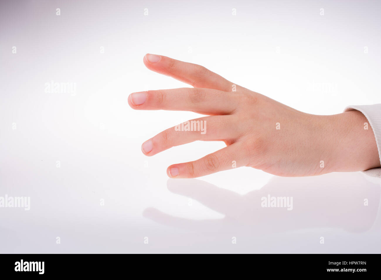 Hand open for a gesture isolated on white background Stock Photo - Alamy