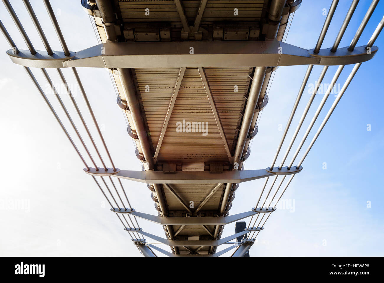 Low angle view of the Millennium footbridge, London, UK Stock Photo - Alamy